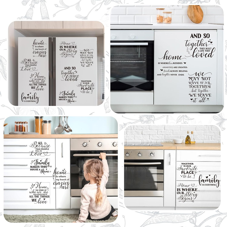 11 Sheets Vintage Word Rub on Transfer for Crafts Black Warm Letters ...