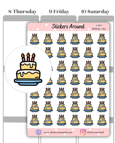 Birthday Cake Planner Sticker, Cake Dessert Sticker, Calendar & Bullet ...