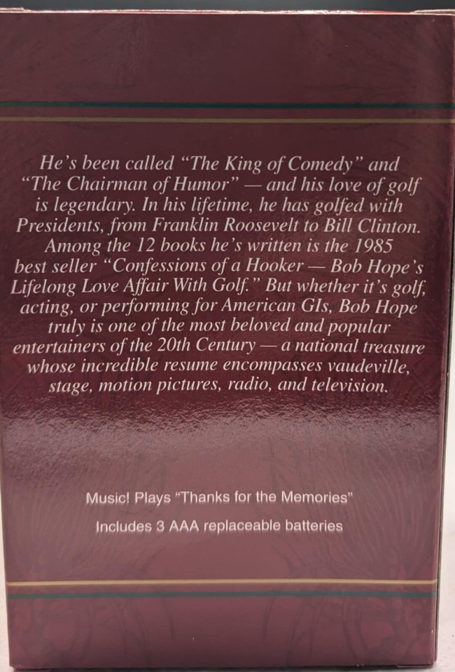 Bob Hope "Thanks for the Memories" Carlton Card ornament- NEW- in Box ...