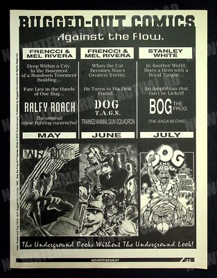 Ralfy Roach + Bog the Frog Bugged-Out Comics 1993 Print Magazine Ad ...