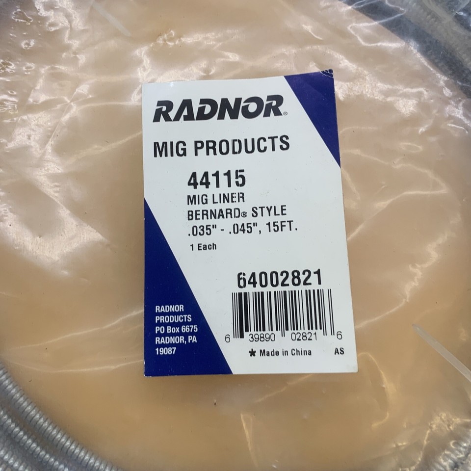 Radnor 44115 Mig Liner Bernard Style .035"-.045", 15FT 639890028216| eBay
