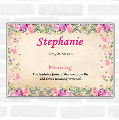 Stephanie Name Meaning Jumbo Fridge Magnet Floral | eBay UK