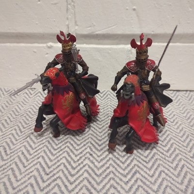 Papo Red Dragon Medieval Fantasy Figures Knights & Horses Lot of 4 | eBay