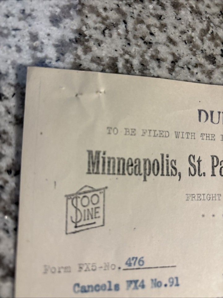 1911 MINNEAPOLIS, ST. PAUL & Sault Ste Marie RAILWAY Used LETTERHEAD ...