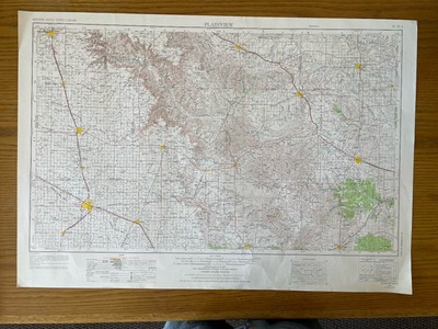Vintage USGS Plainview Texas 1954 1974 1976 Topographic Map 1:250000 | eBay