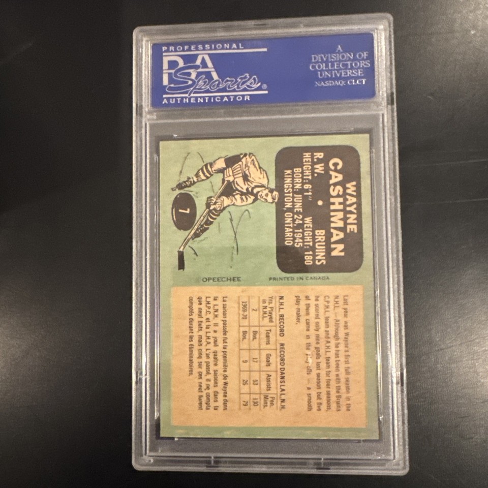 1970 OPC #7 Wayne Cashman RC, PSA 8 #30968008, Boston Bruins | eBay