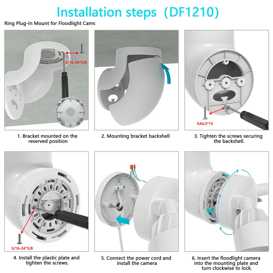 Eave Mount for Ring Floodlight Cam Wired Plus/Pro,Ring Plug-In Mount | eBay