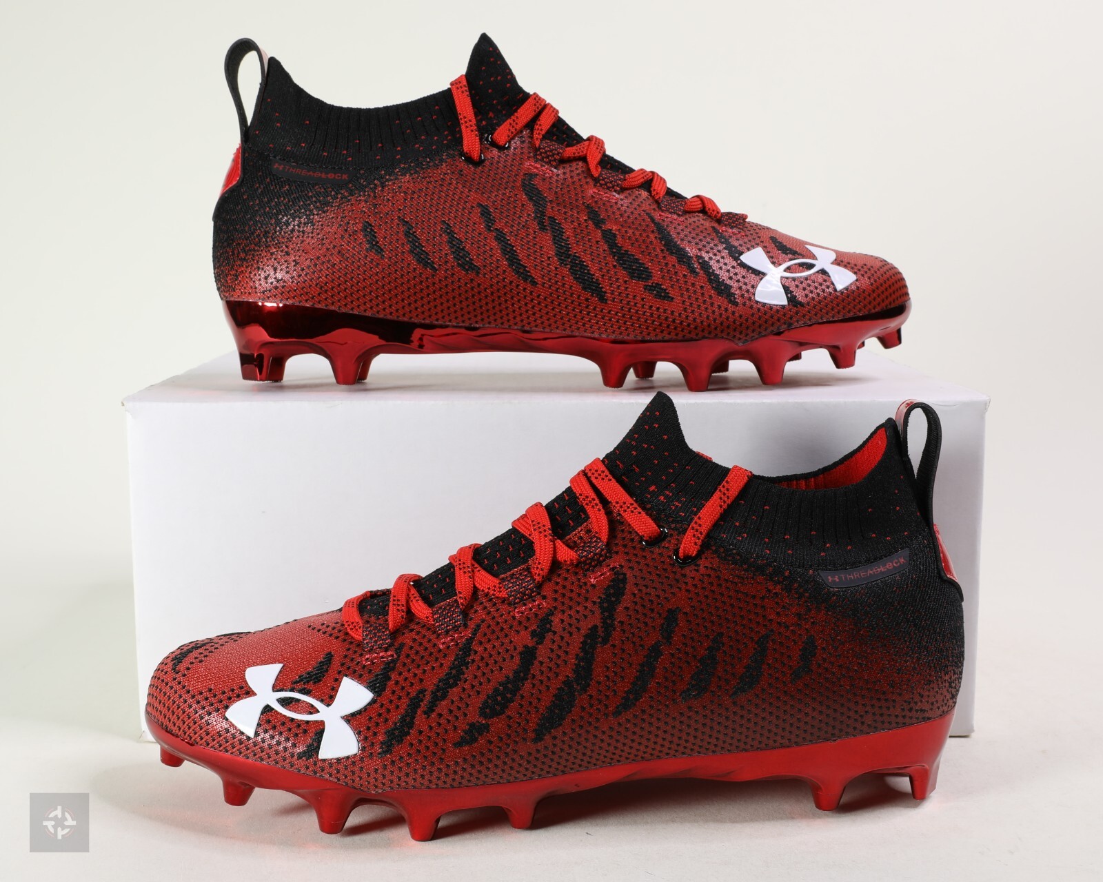 Under Armour Spotlight Lux MC Black Red Football Cleats Size 13 ...