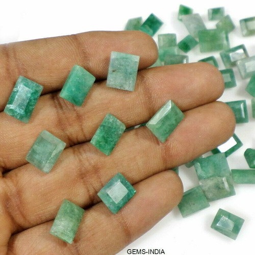 EPIC GEMS- Certified 2 Ct Natural Green Emerald Rectangular Cut Loose ...