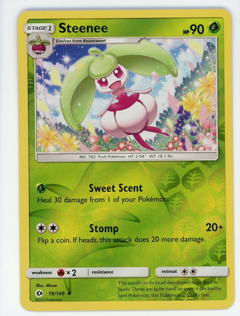 Pokemon Steenee 19/149 Reverse Holo Uncommon Sun & Moon Base NM/MT | eBay