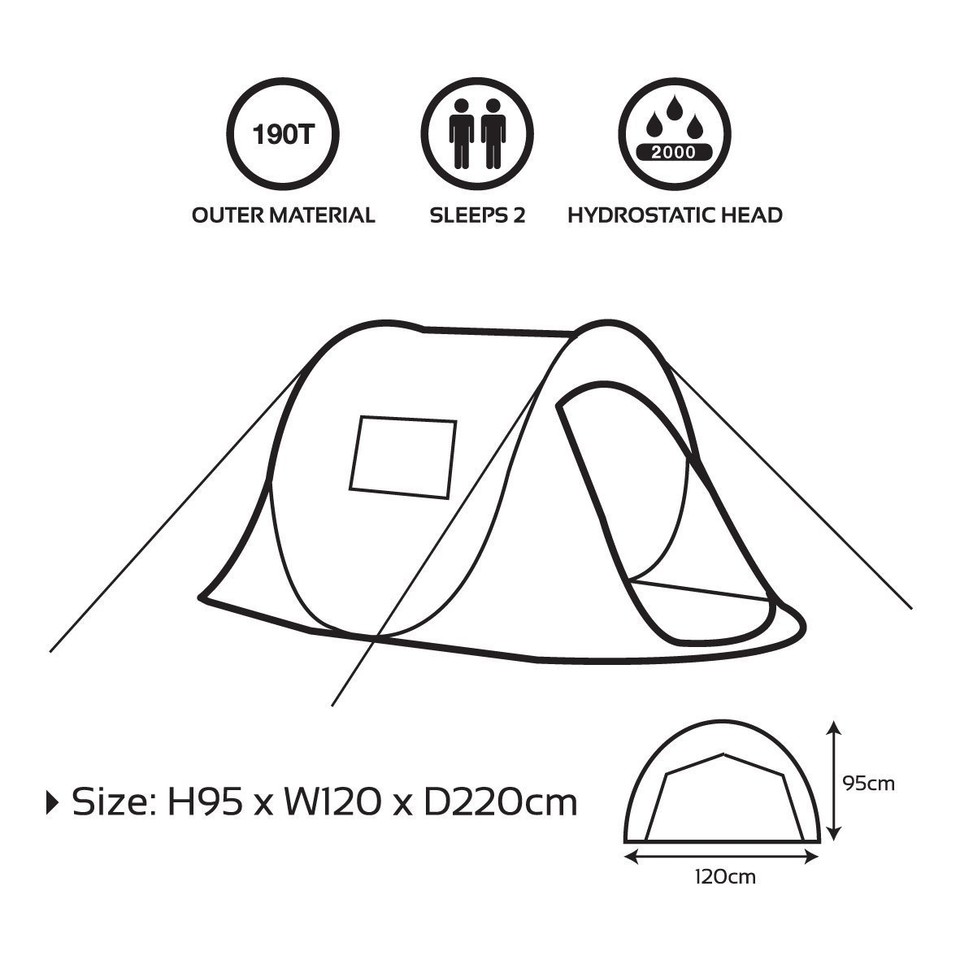 2 Man Beach Camping Festival Fishing Garden Kids Tent Sun Shelter pop ...