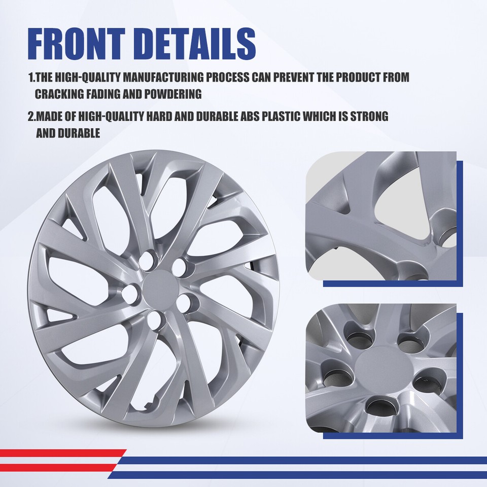 Set of 4 16" Sliver Hub Caps Full Rim Wheel Covers for 2017-2019 Toyota ...