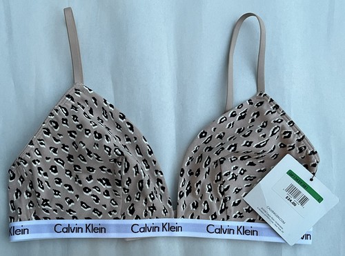 NWT CALVIN KLEIN UNLINED TRIANGLE BRALETTE ANIMAL PRINT BRA QP1342Y ...
