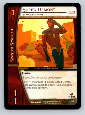 2004 Marvel VS System Speed Demon MSM-089 Card CCG TCG Upper Deck MCU ...