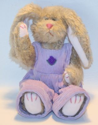 TY 1993 Attic Iris Plush Bunny Rabbit Purple Overalls Easter Lovey ...