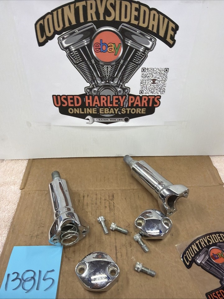 Harley Springer 4” OEM Chrome Softail Handlebar Risers Fxsts Flsts 1 ...
