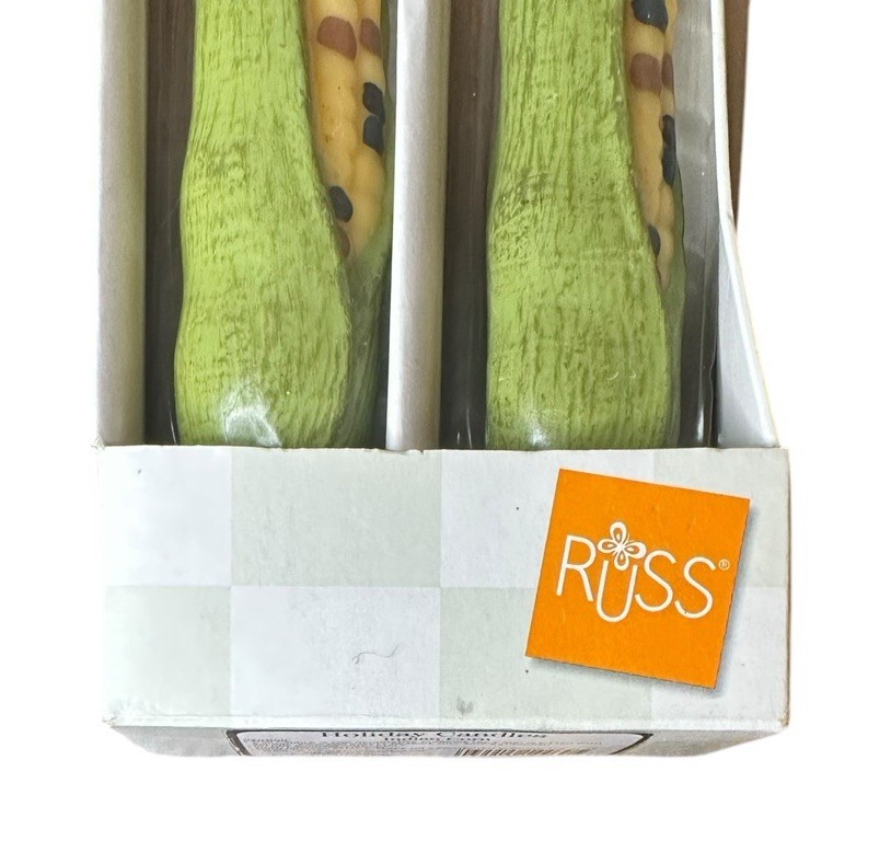 Vintage RUSS Indian Corn Taper Candle SET OF 2 Thanksgiving Fall ...
