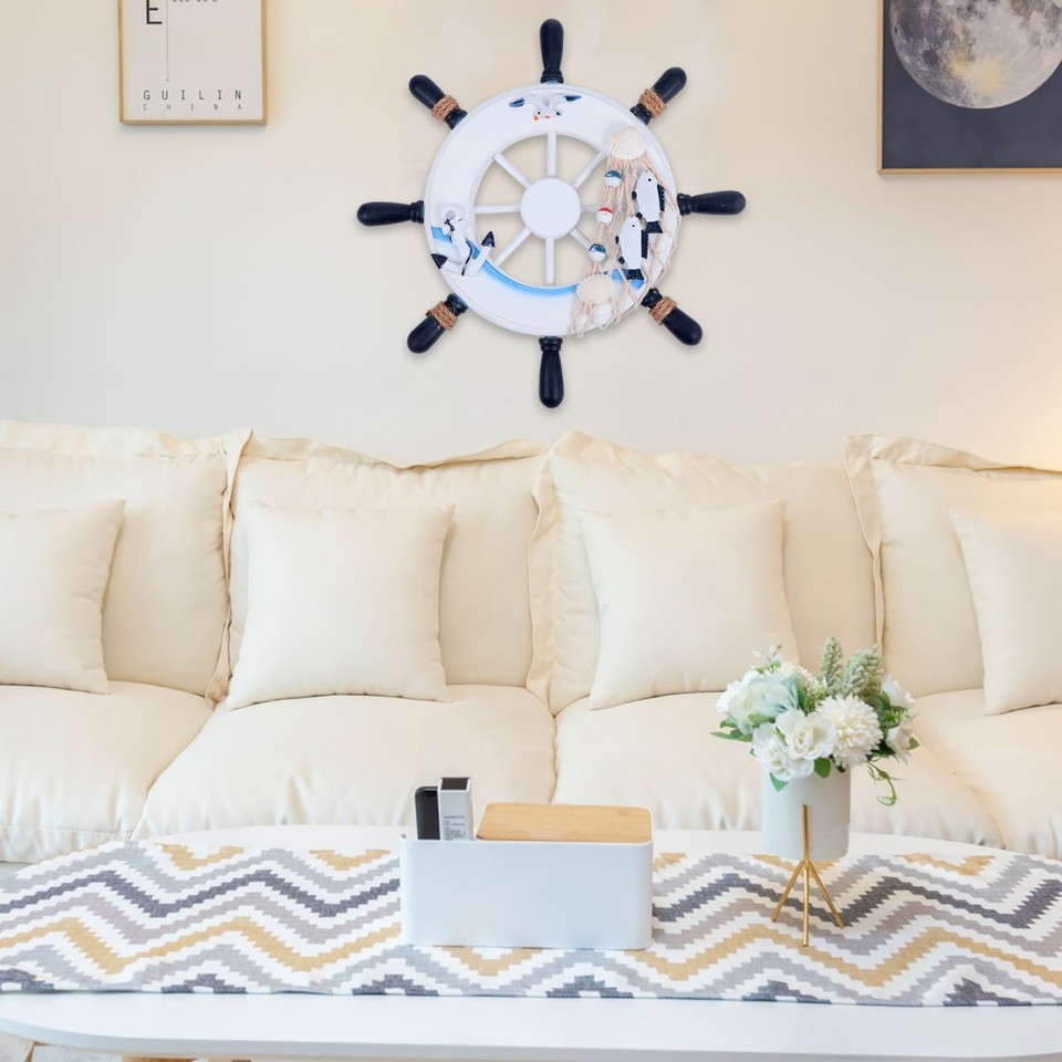 Rudder Wall Decoration Mediterranean Ship Wheel Decorative Delicate ...