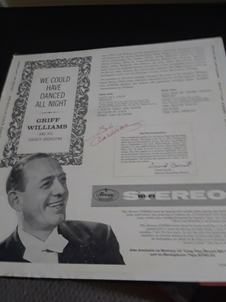 Griff Williams and Orchestra We Could Have Danced All Night Mercury SR ...