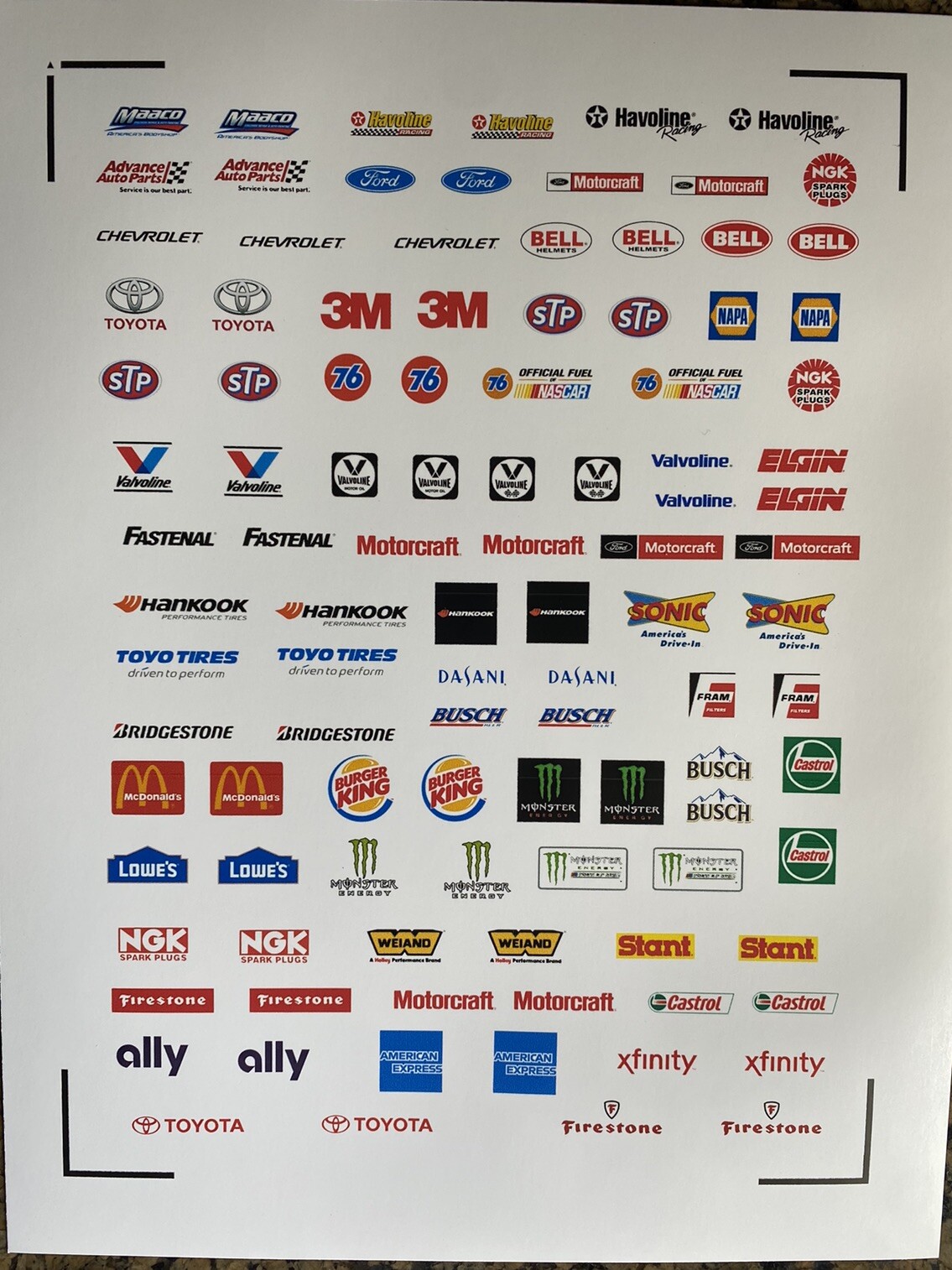RC Car Racing Sponsor Decals for 1/10 scale Traxxas 4-Tec Cars, etc ...
