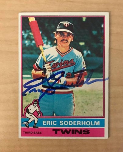ERIC SODERHOLM MINNESOTA TWINS SIGNED AUTOGRAPHED 1976 TOPPS CARD #214 ...