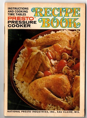3 VINTAGE PRESTO PRESSURE COOKER BOOKS 60-70 pages each approx. 4 1/2 x ...