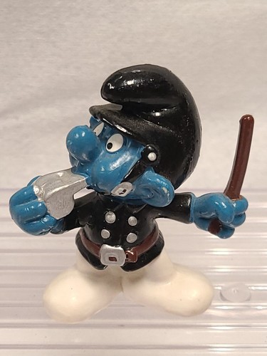 Smurfs Policeman Smurf 20123 Police Vintage Figure 80s PVC Toy Figurine ...
