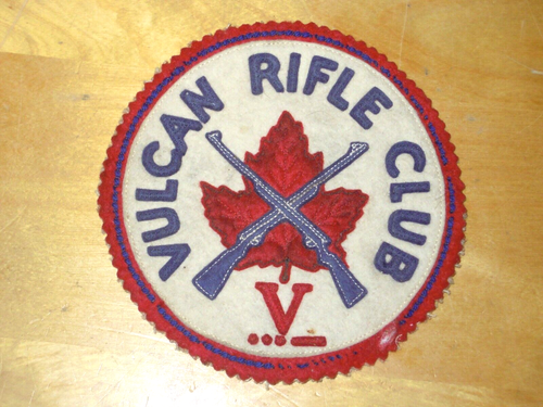 Vulcan Rifle Gun Club United Kingdom Felt Patch Vintage 5" Newton-le ...