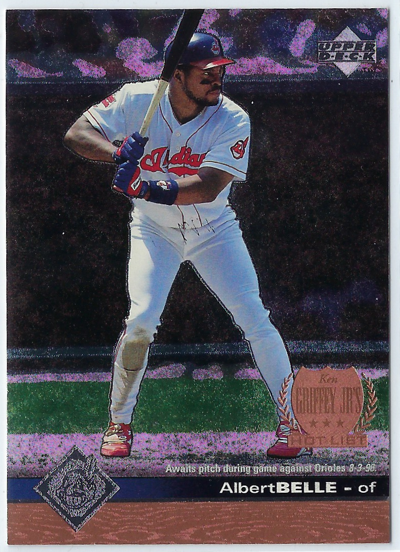 1997 Upper Deck Ken Griffey Jr's Hot List #419 Albert Belle Indians NM ...