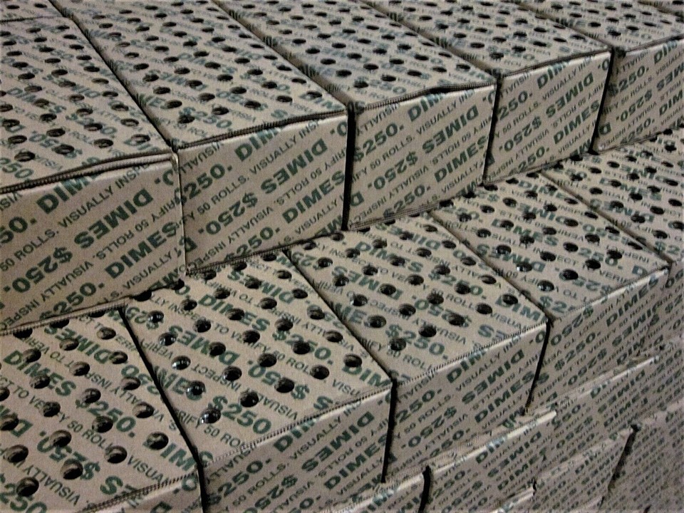 Box of 50 Rolls Circulated Dimes FV $250 - Free Shipping | eBay
