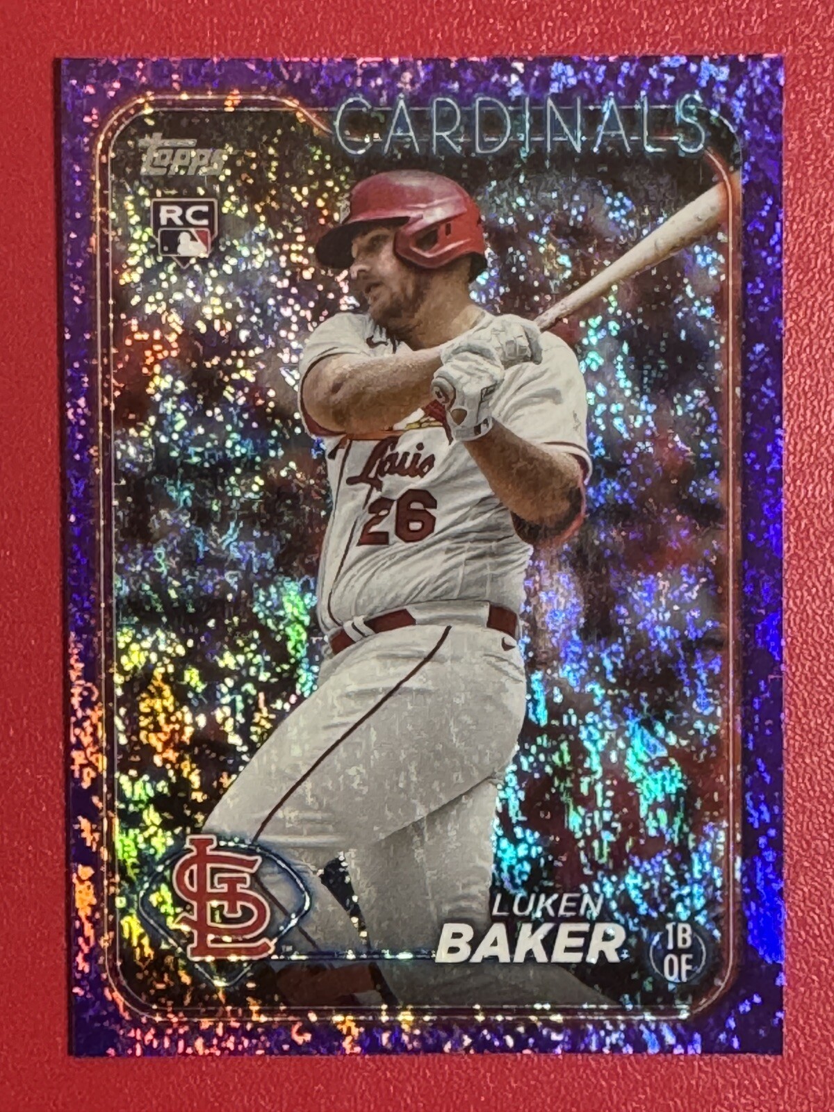 2024 Topps Series 1 Luken Baker Purple Sparkle Foil /799 #207 Cardinals ...