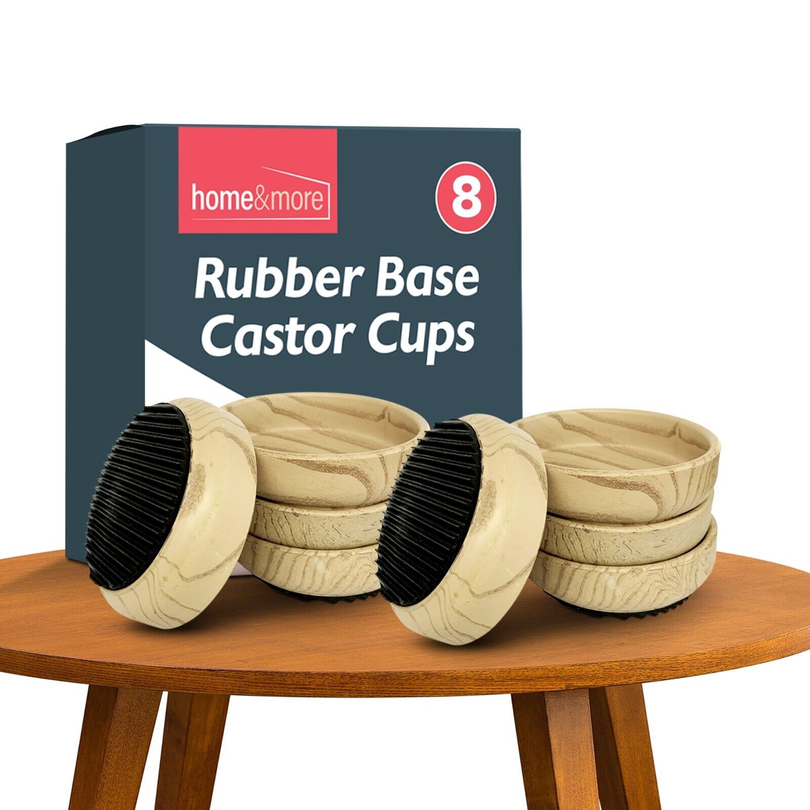 8 Rubber Base Castor Cups Non-Slip Wooden Floor Sofa Chair Furniture ...