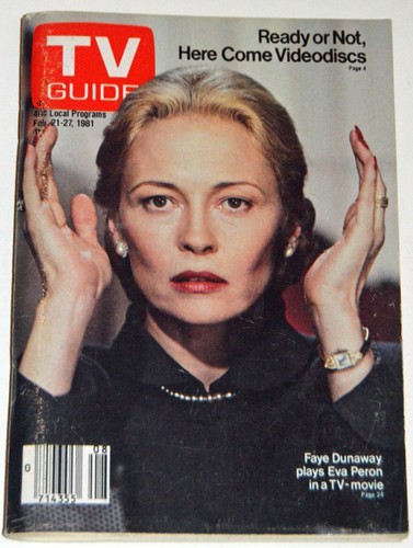 FAYE DUNAWAY as "EVA PERON" - 1981 SALT LAKE TV Guide - PRISTINE MINT ...