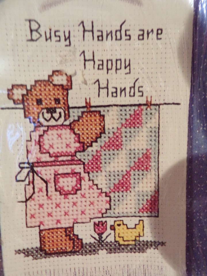 NEW Counted Cross Stitch Busy Hands are Happy Hands 4" x 6" B745 | eBay