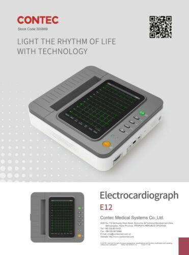 CONTEC E12 portable ECG/EKG electrocardiograma ECG machine,12-lead,WIFI ...
