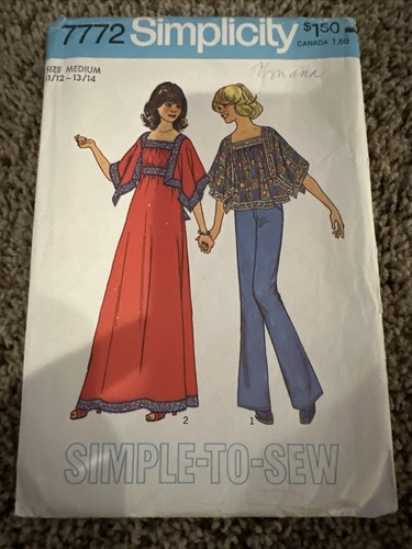 Maxi Dress Top Gypsy Boho S Simplicity Sewing Pattern 7772 | eBay