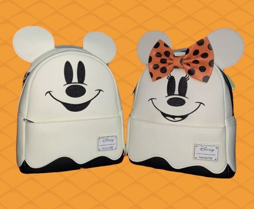 New Disney Loungefly Ghost Mickey & Minnie Mouse Glow-in-the-Dark ...