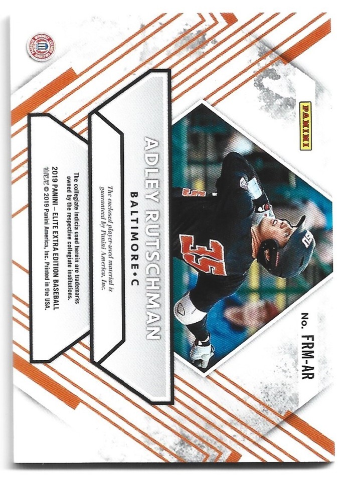 2019 Adley Rutschman Elite Extra Edition First Round Pick Materials SP ...