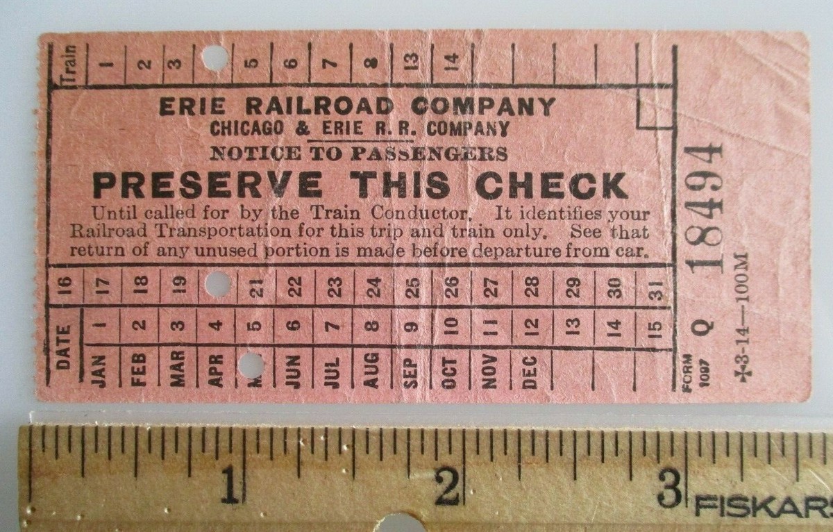 Antique Railroad Ticket Grand Canyon Train Grand Canyon Railway