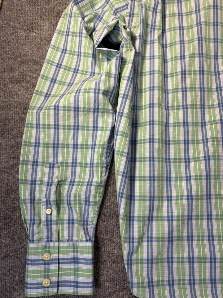 Abercrombie And Fitch Men's Muscle L/S Button Up Shirt Green Moose Logo ...