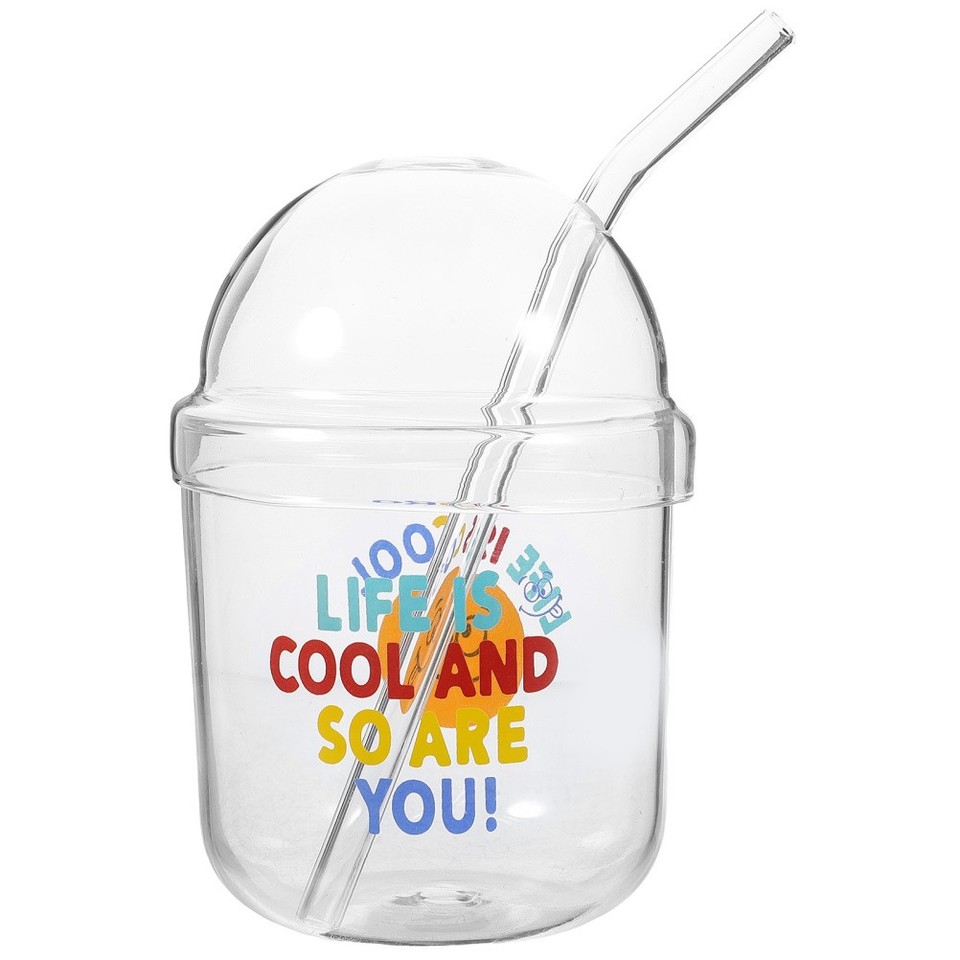 1 Set Glass Water Container Glass Milk Cup Glass Water Cup Milk Cup ...