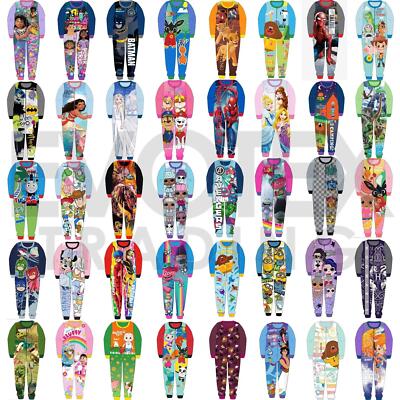 Kids Fleece Pyjamas All in One Boys Girls Childrens Pajamas Age 1-10 ...