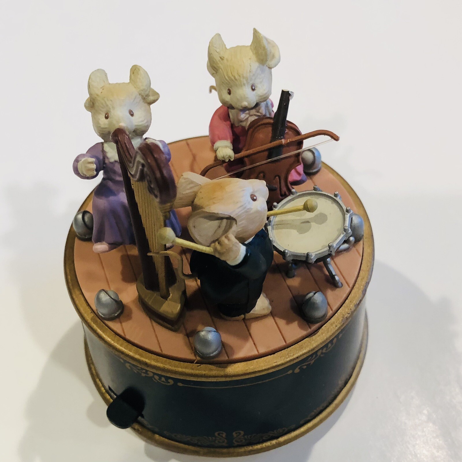 VTG ENESCO ANIMATED MUSIC BOX MICE TRIO PLAYING MUSICAL INSTRUMENTS ...