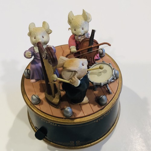 VTG ENESCO ANIMATED MUSIC BOX MICE TRIO PLAYING MUSICAL INSTRUMENTS ...