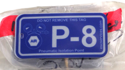 Pneumatic Isolation Point Tags, P-8, 3"Lx1.5"W, Gray on Purple, Qty. 20 ...