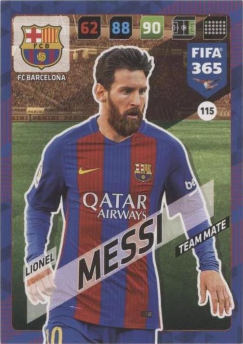 2017-18 Panini Adrenalyn XL Fifa 365 - Teammate Lionel Messi #115 for ...