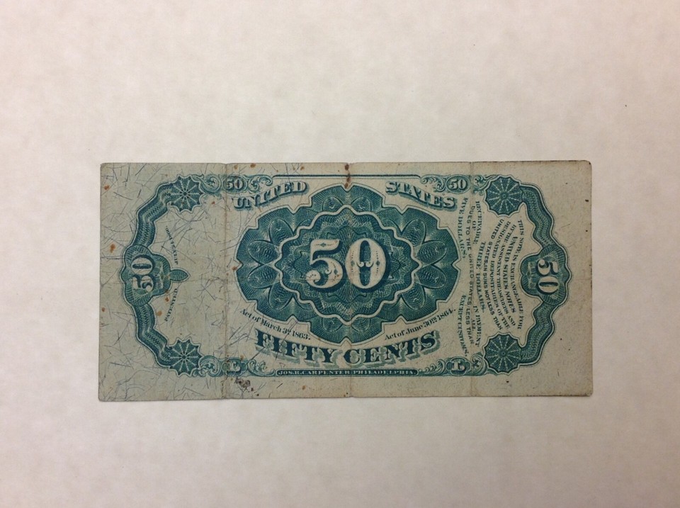 ~ US FRACTIONAL CURRENCY 50 CENTS FIFTH 5TH ISSUE - CRAWFORD - FR 1381 ...
