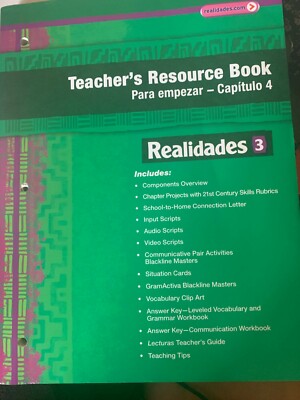 REALIDADES 3 TEACHER'S RESOURCE BOOK PARA EMPEZAR - *Excellent ...