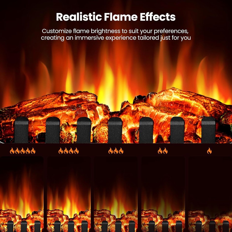 Electric Fireplace Stove,1500W Infrared Fireplace Heater with 3D ...
