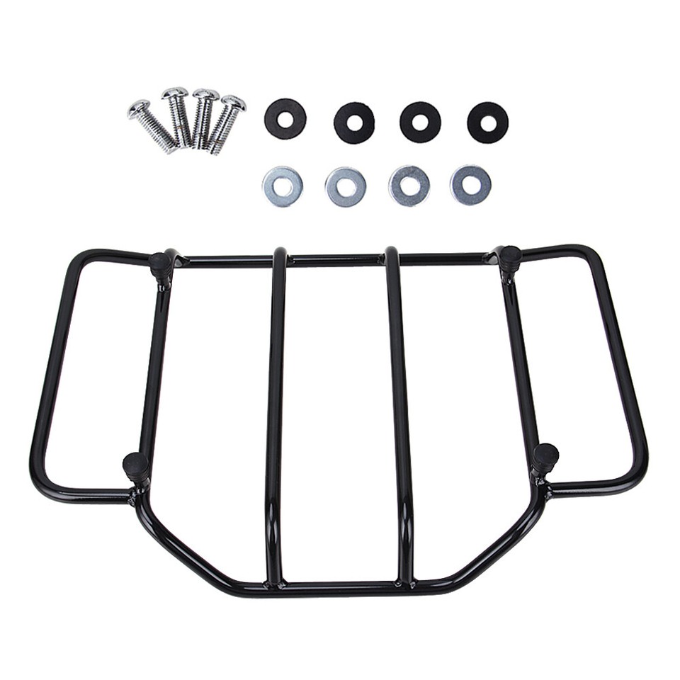 Black Tour Pack Pak Trunk Luggage Top Rack For Harley Road King Electra ...